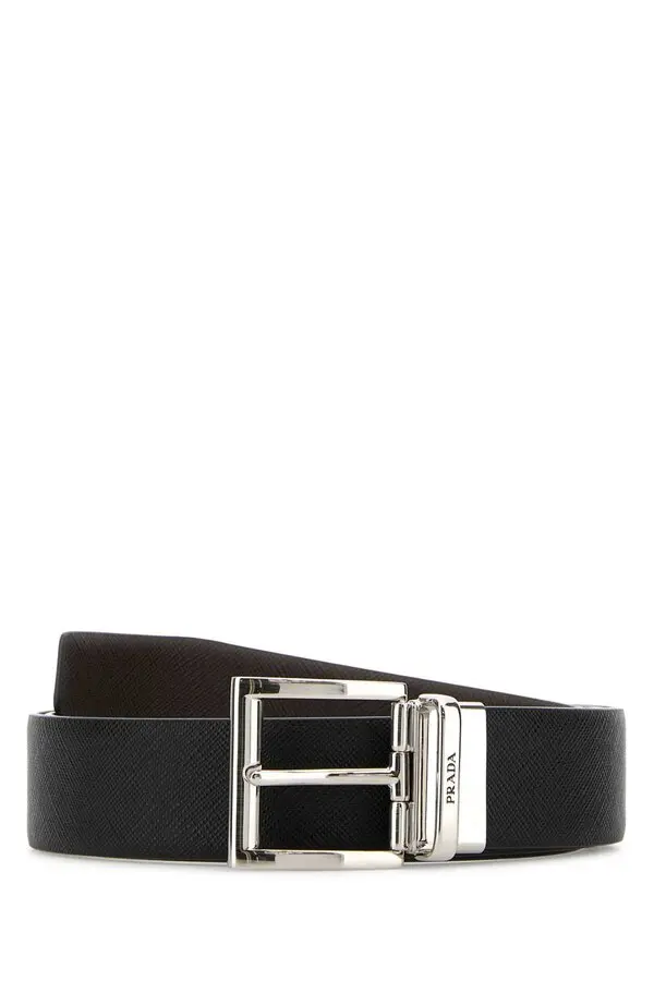 Prada Reversible Calf Leather Belt, 3.5 Cm