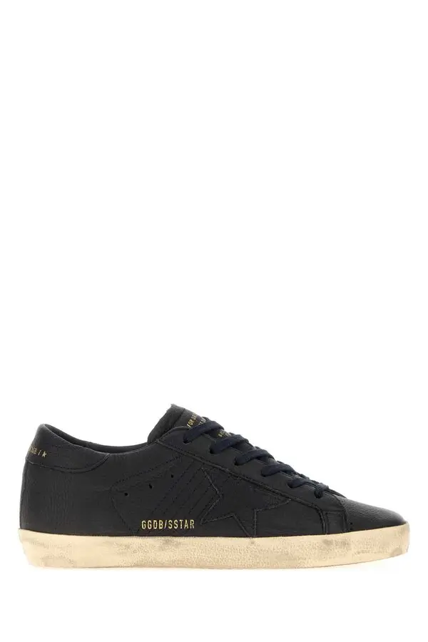 GOLDEN GOOSE Leather Super-star Sneakers - Blue