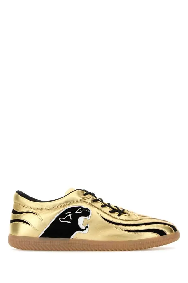 Valentino Garavani Embellished Leather Sneakers - Gold