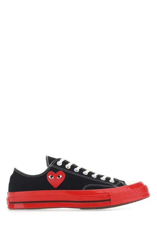 Play Comme Des Garcon Canvas Sneaker With Graphic Patch