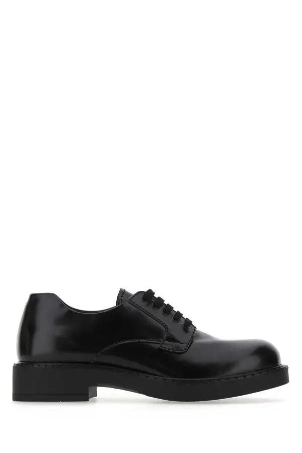 Prada Leather Lace-up Shoes - Black