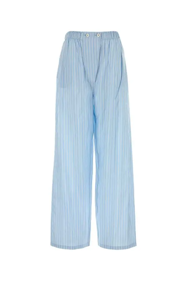Prada Embroidered Silk Pajama Pants For