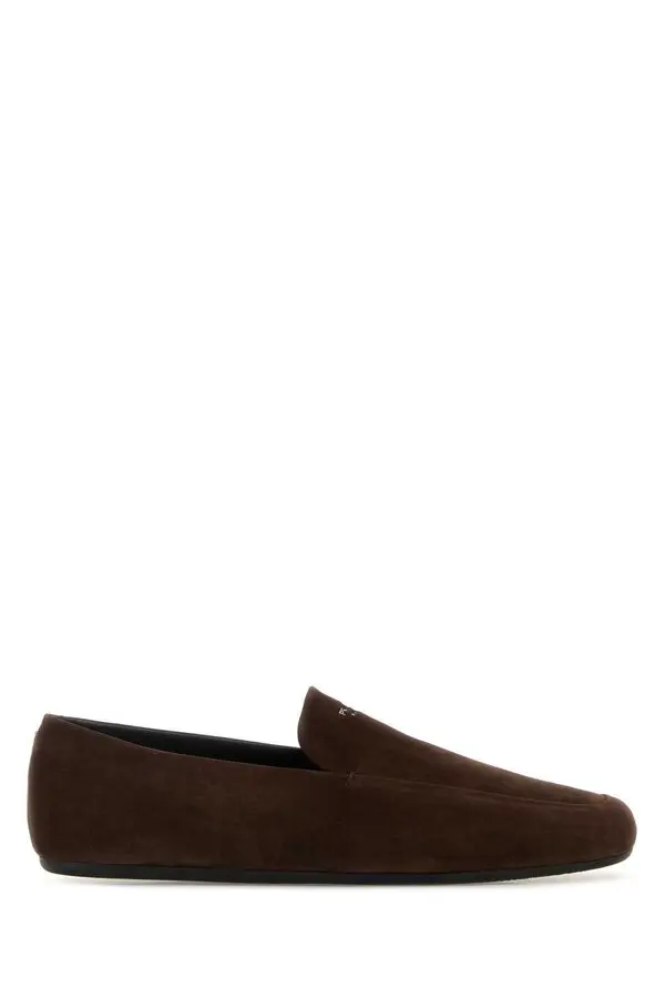Prada Suede Loafers With Leather Lining And Rubber Sole