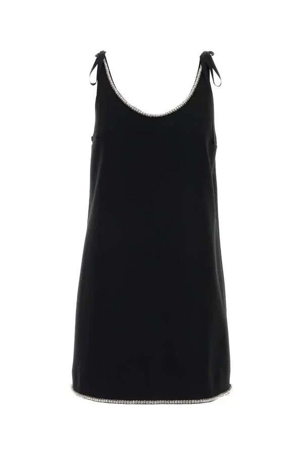Prada Sable Mini Dress With Silk-blend Lining