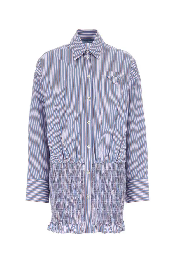 Prada Embroidered Poplin Shirt For