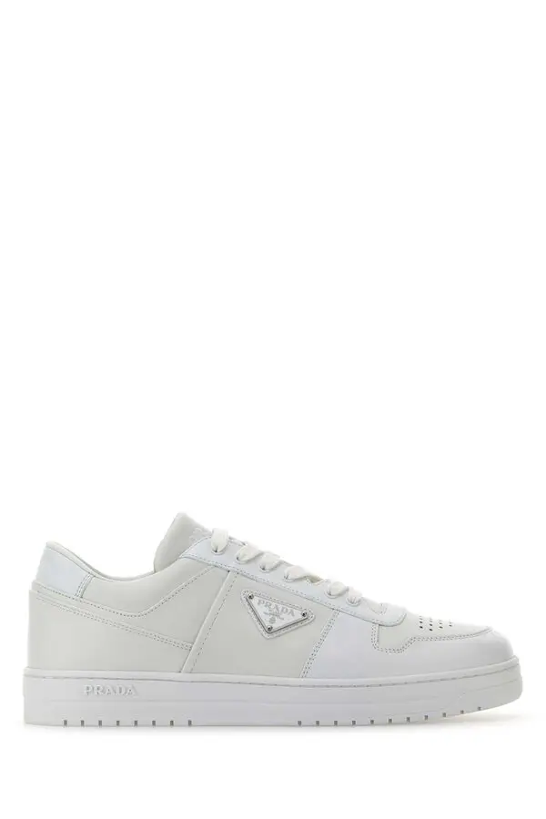 Prada Downtown Leather Sneakers - White