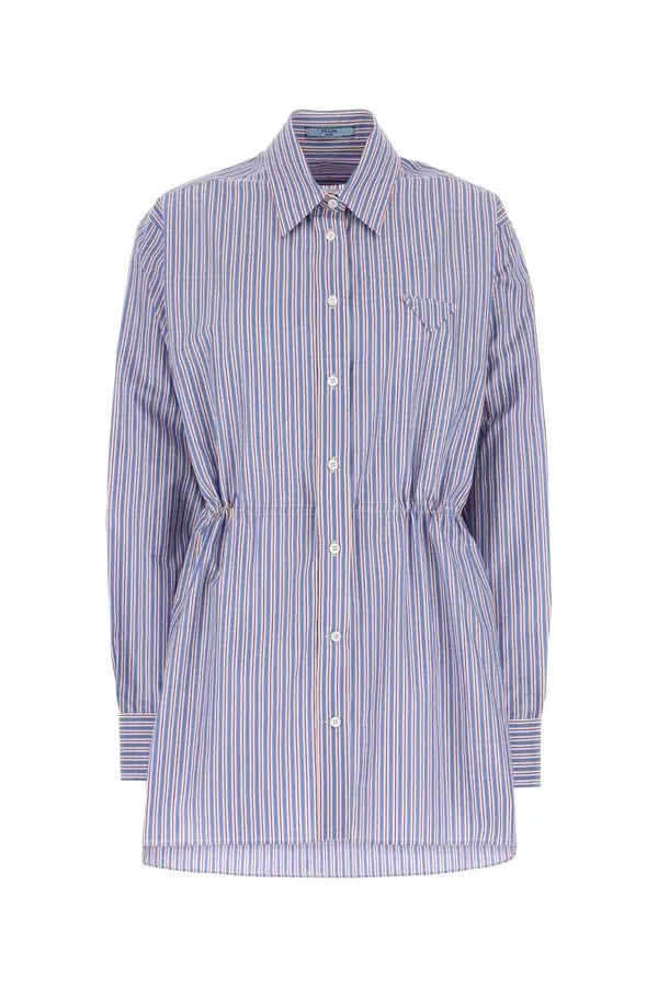 Prada Striped Cotton Poplin Shirt