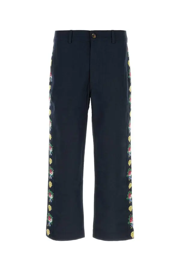BAZISZT Embroidered Cotton Trousers