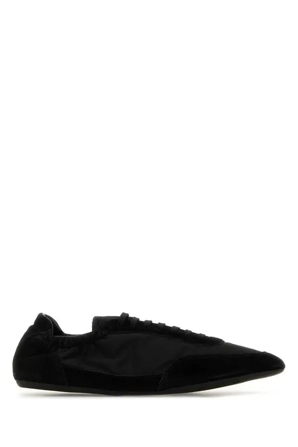 Prada Nylon And Suede Sneaker For - Black