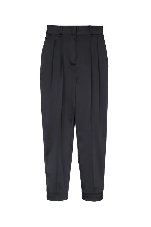Elisabetta Franchi Tailored Pleated Wide-leg Trousers - Nero