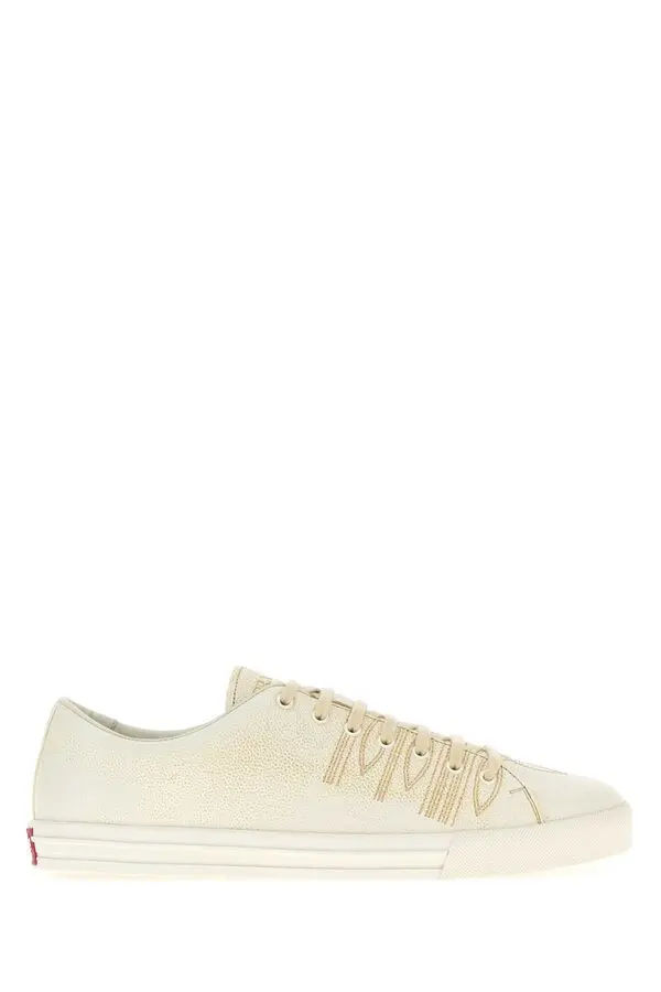 Prada Ivory Leather Lace-up Sneakers - White