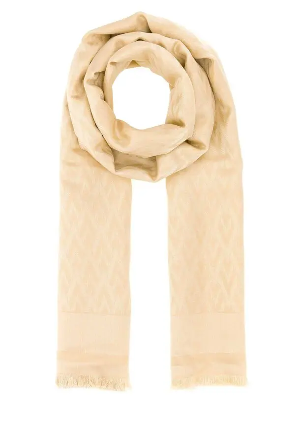 Valentino Garavani 200 X 70 Cm Ivory Silk-blend Toute V Scarf For - White