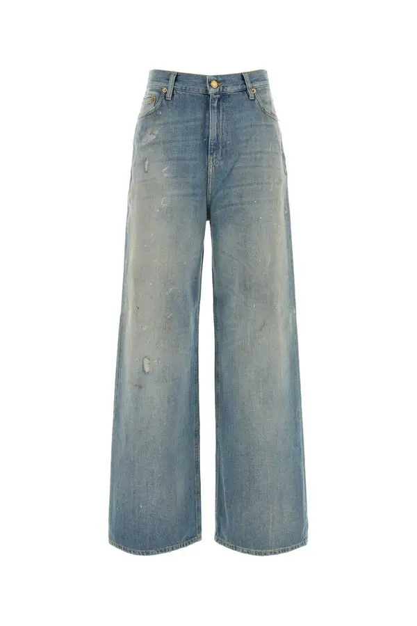 GOLDEN GOOSE Denim Wide Leg Jeans - Blue