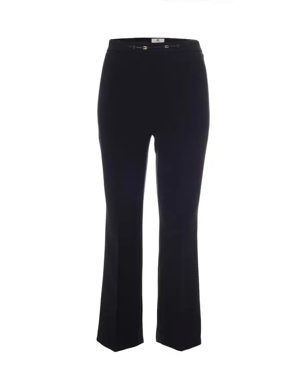 Elisabetta Franchi High-waist Belted Flare Trousers - Nero