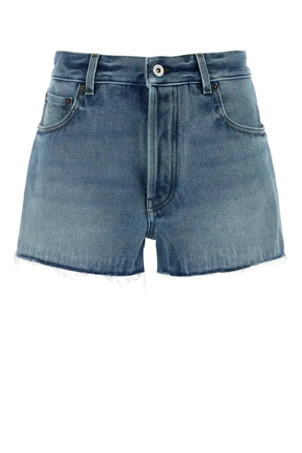 Miu Miu Miu-style Denim Mini Shorts For - Light Blue