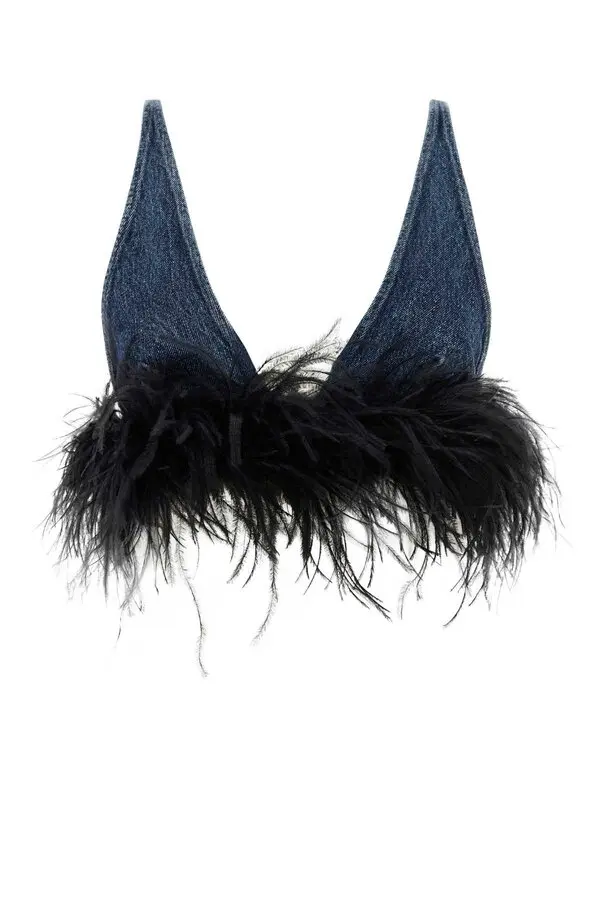 Miu Miu Miu Denim Crop Top