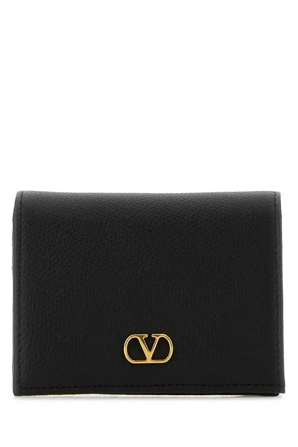 Valentino Garavani Leather Vlogo Wallet Mini - Black