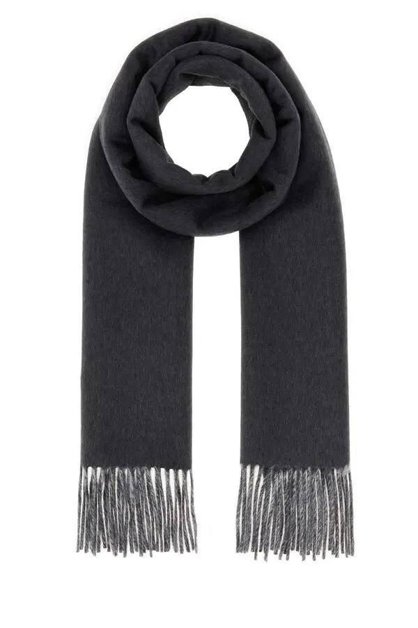 Prada Cashmere Scarf In Charcoal-tone