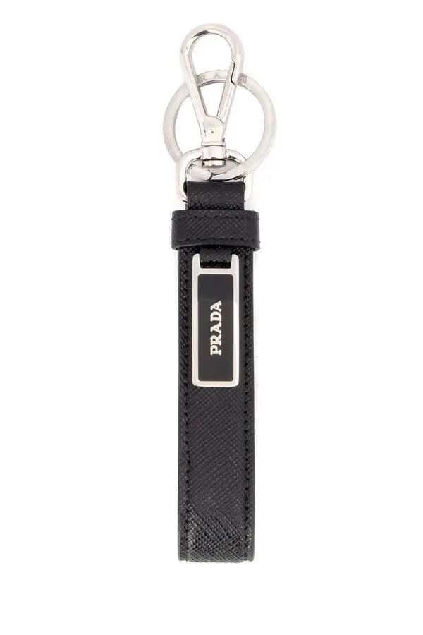 Prada Stainless Steel & Leather Key Ring