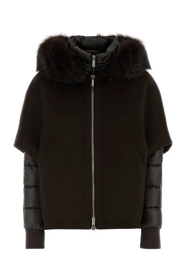 MOORER Pegasus Down Jacket With Wool-cashmere Exterior - Brown