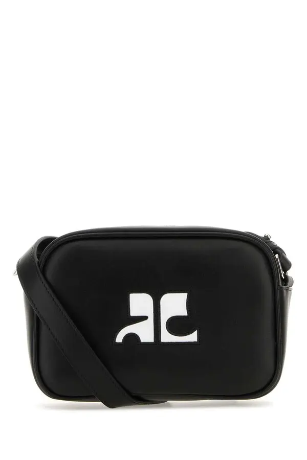 COURREGES Leather Shoulder Bag With Silver-tone Hardware