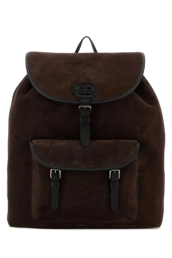 Valentino Garavani Suede Backpack With Silver-tone Hardware