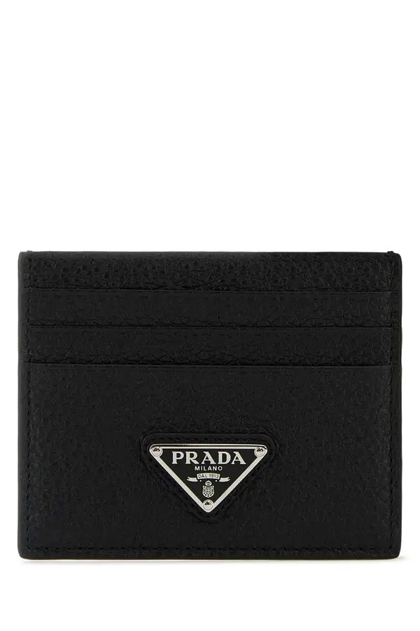Prada Mini Leather Card Holder 10 Cm X 8 Cm