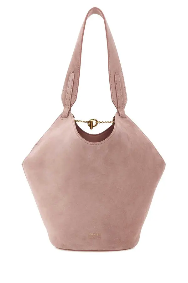 Khaite Mini Lotus Suede Shoulder Handbag - Pink