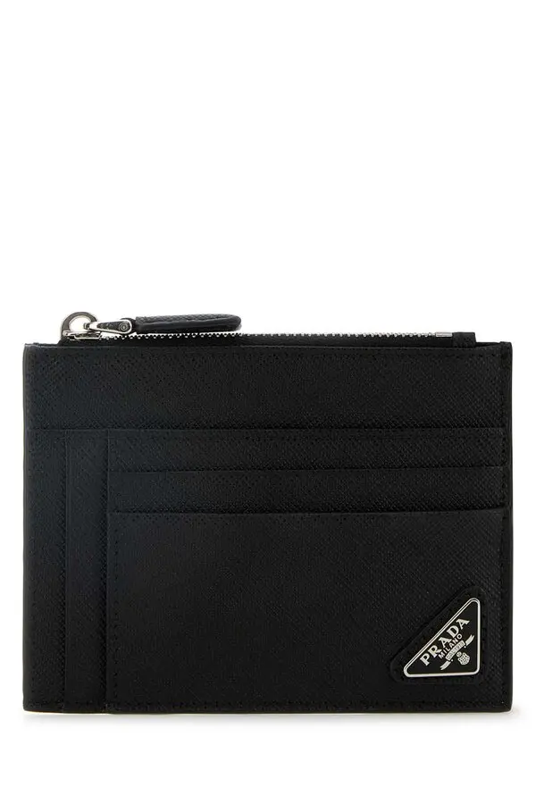 Prada Mini Vitello Leather Card Holder, 12 Cm X 10 Cm X 1.5 Cm