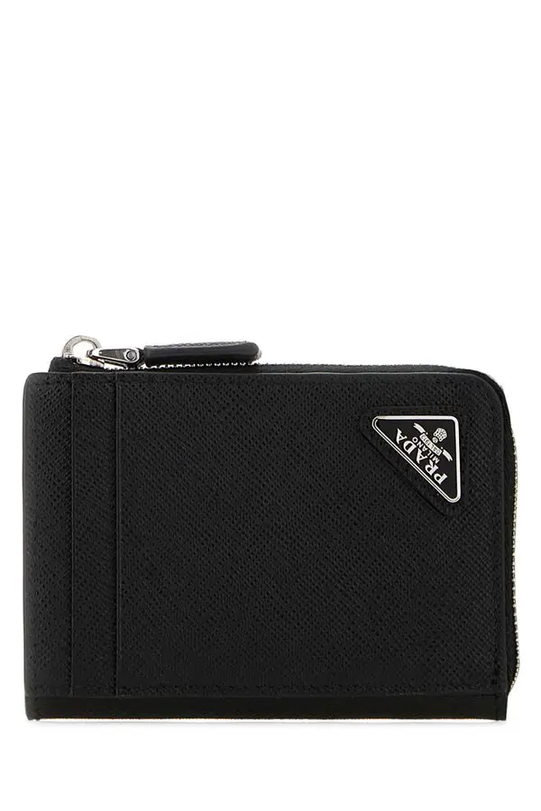 Prada Mini Leather Card Holder, 10.5 Cm X 7 Cm