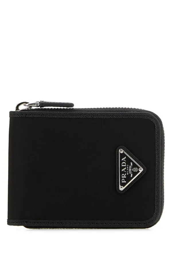 Prada Practical Fabric Wallet With Silver-tone Hardware, 11 Cm X 9 Cm X 2 Cm