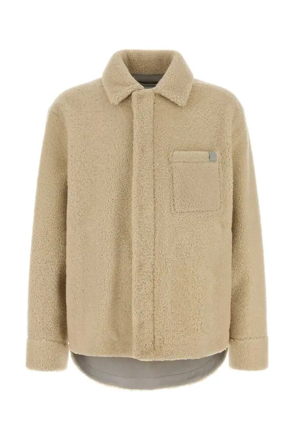 Loewe Shearling Jacket With Sheepskin Warmth - White