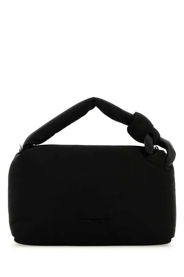 JW Anderson 36 X 24 X 10 Cm Puff Quilted Fabric Handbag With Adjustable Shoulder Strap - Black