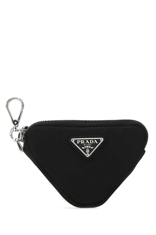 Prada Practical Nylon Trick Key Chain With Key Ring - Black