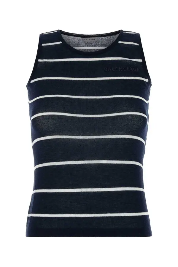 Balenciaga Striped Knit Tank Top - Stripped