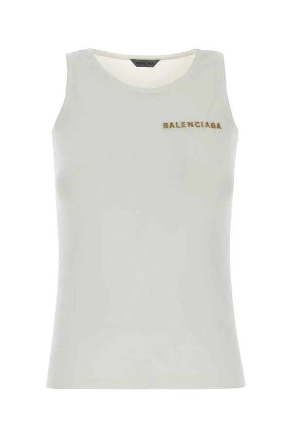 Balenciaga Cotton-blend Tank Top - White