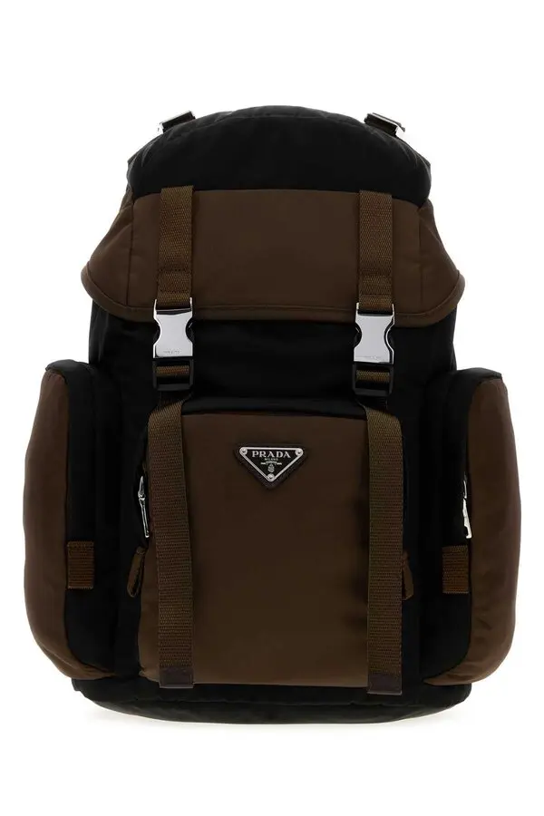 Prada Two-tone Re-nylon Mini Backpack 26 Cm X 38 Cm X 20 Cm