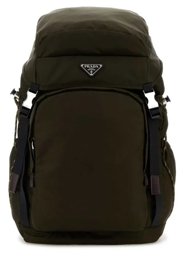 Prada Canvas Backpack With Silver-tone Hardware, 30 X 48 X 22 Cm