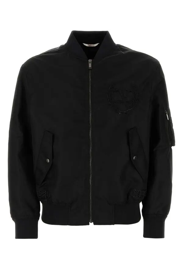 Valentino Garavani Nylon Bomber Jacket - Black
