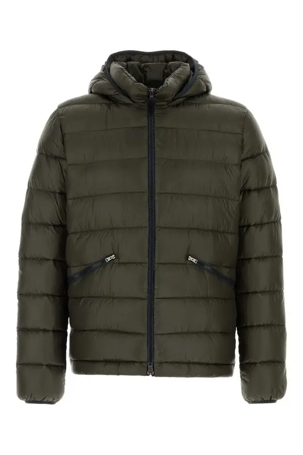 Herno Olive Nylon Down Jacket