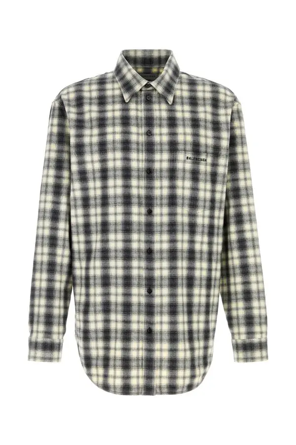 Balenciaga Embroidered Flannel Shirt For