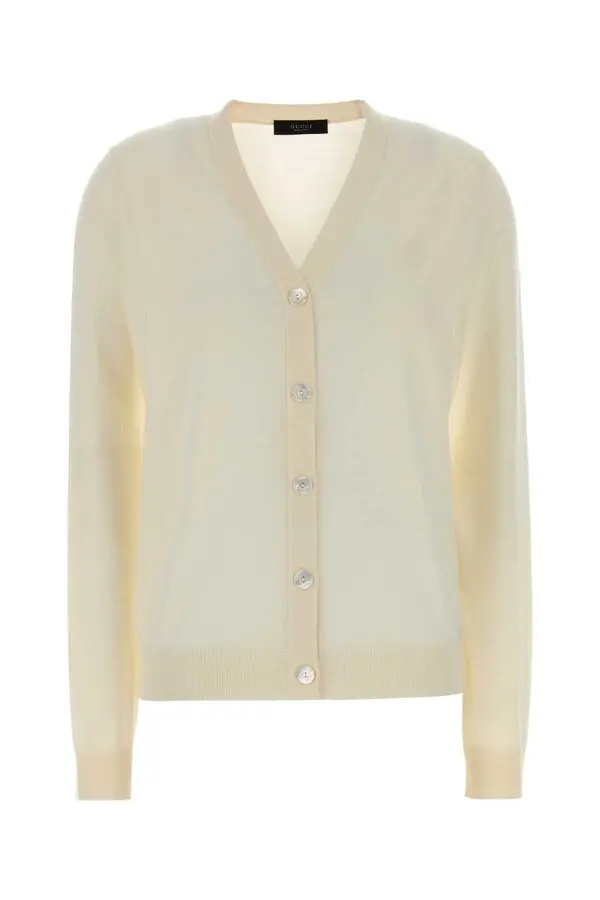 Gucci 100% Wool Cardigan - White