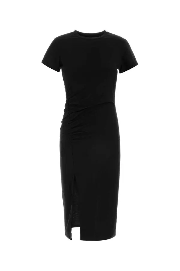 ANINE BING Vida T-shirt Dress With Ruched Detailing And Slit