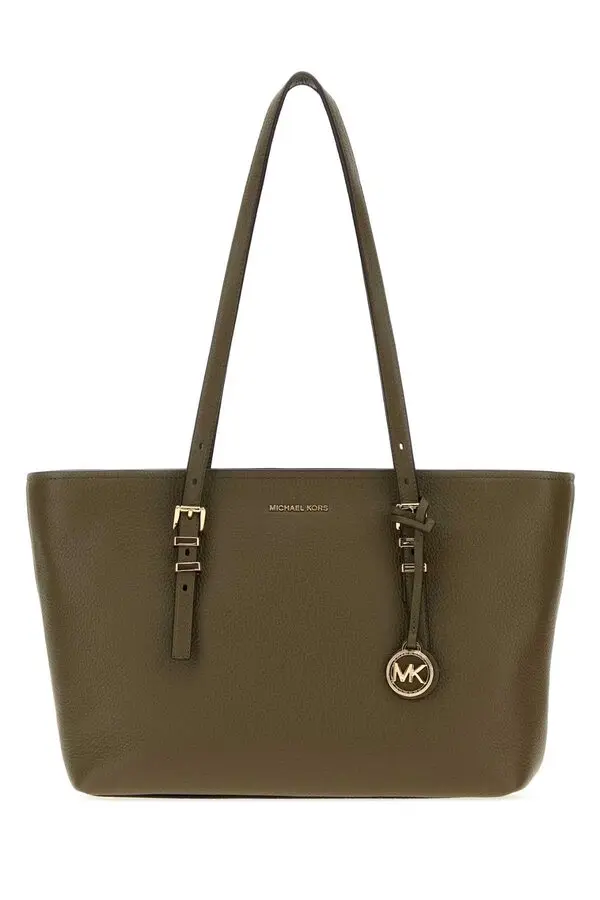 Michael Kors Medium Quinn Leather Shopping Handbag - Green