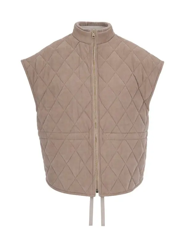 Fabiana Filippi Quilted Suede Zip-front Vest - Casha'