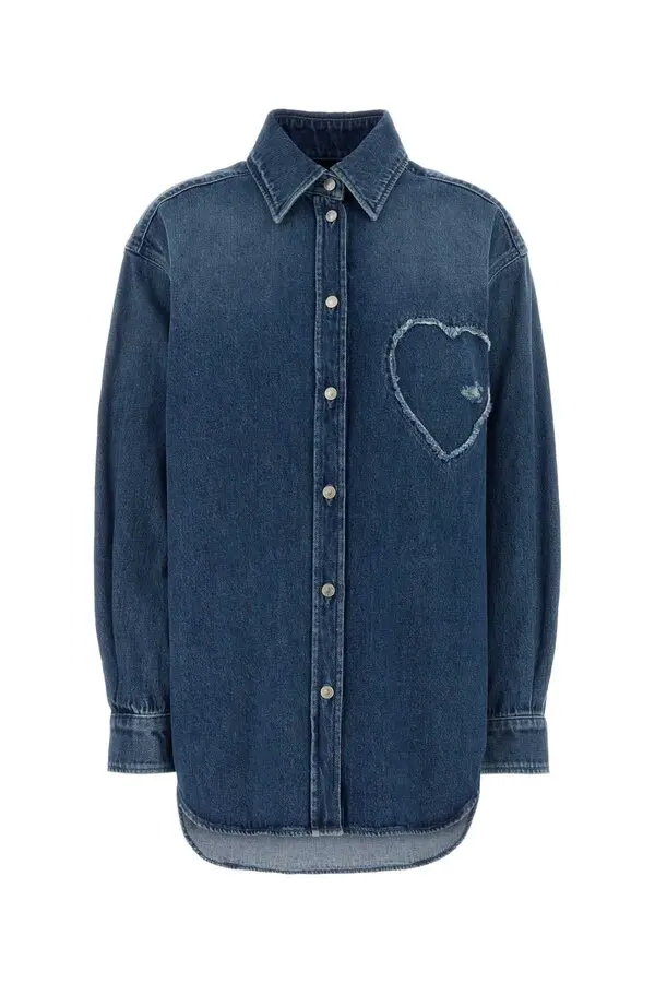 Moschino Denim Shirt With Statement Styling