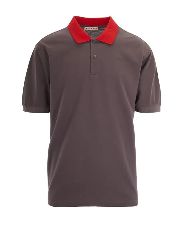Marni Cotton Piqué Polo Shirt - Truffle