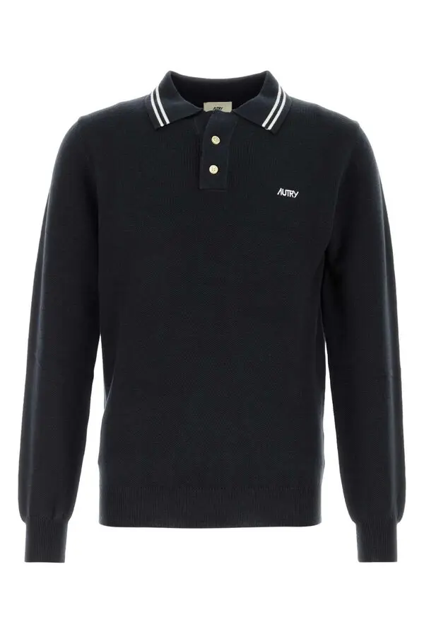 AUTRY Autumn-ready Merino Wool Knit Polo Shirt