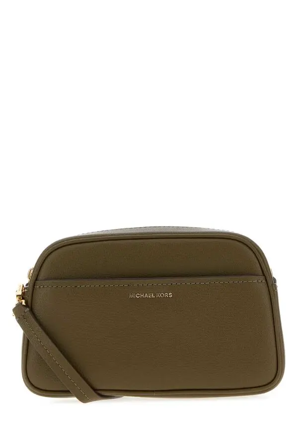 Michael Kors Jet Stet Leather Crossbody Handbag - Green