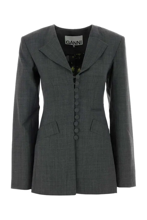 GANNI Twill Blazer